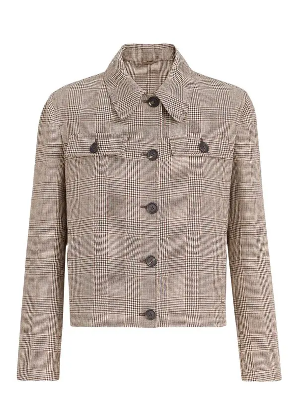 Brunello Cucinelli Prince Of Wales Plaid Blazer - Nude