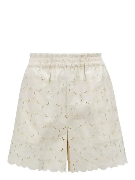 Moncler Broderie Anglaise Shorts - White