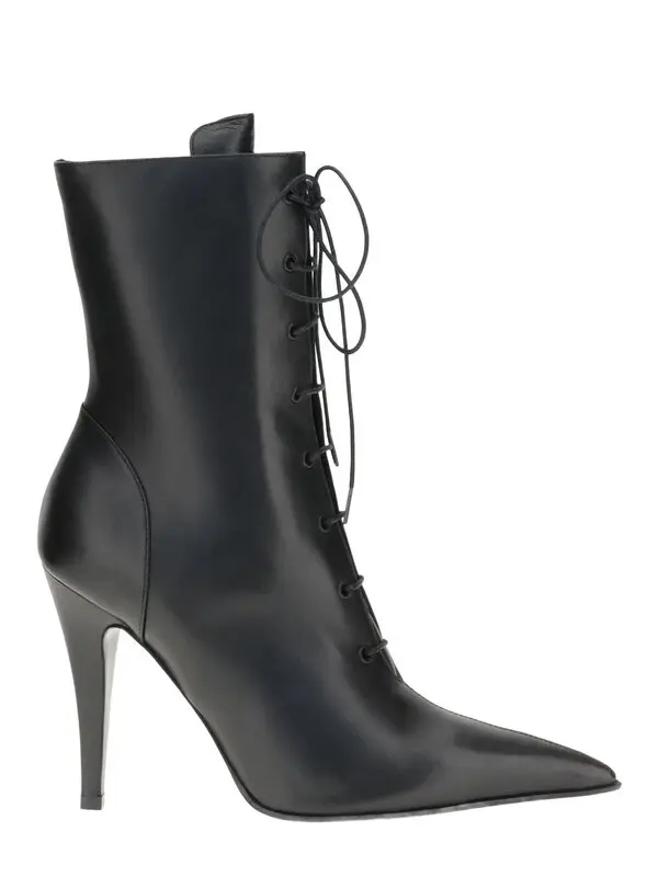 Alexander McQueen Pointed-toe Lace-up Ankle Boots - Black