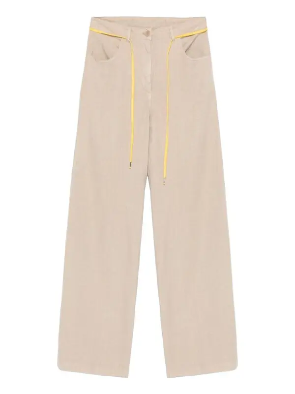 Aspesi Striped Wide-leg Trousers - Nude