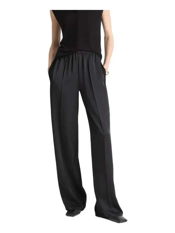 Vince Satin Wide-leg Pants - Black