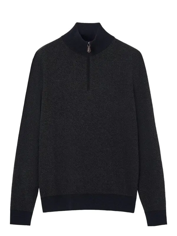 Loro Piana Roadster Half-zip Jumper - Black