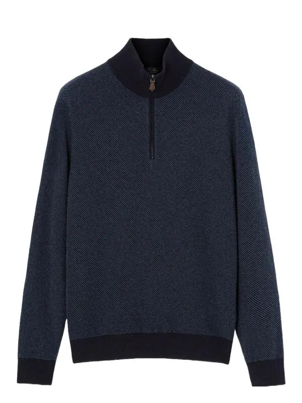 Loro Piana Roadster Half-zip Jumper - Black