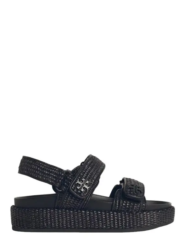 Tory Burch Kira Woven Dual-band Sport Sandals - Black