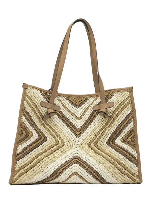 GIANNI CHIARINI Woven Shoulder Bag - Nude