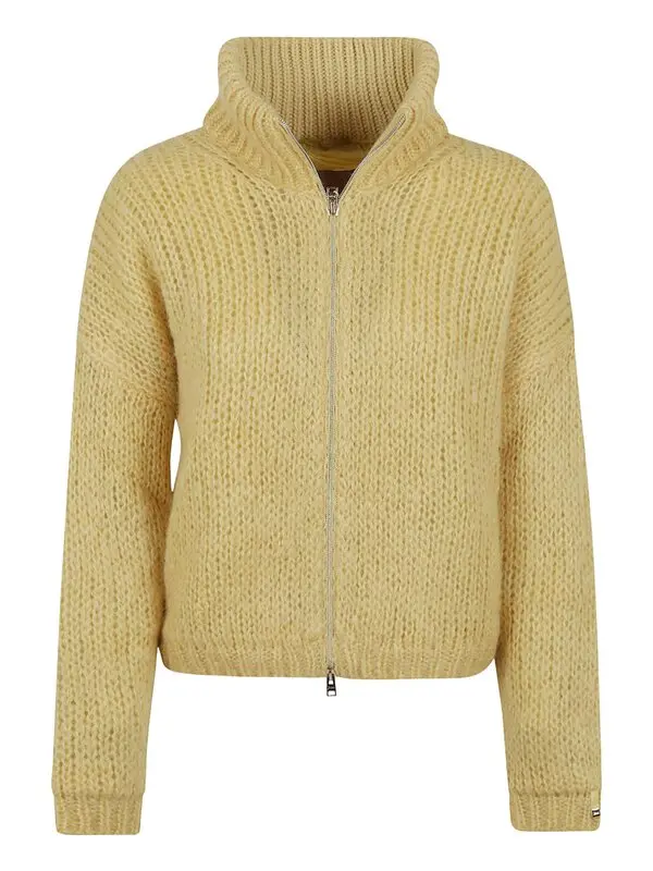Herno Mohair-blend Cropped Cardigan - Nude