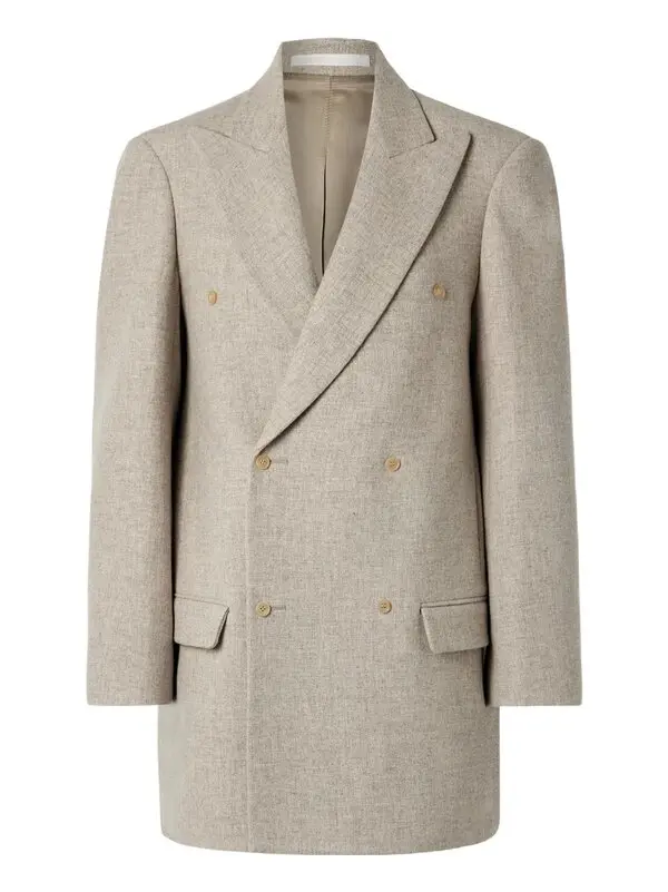 Carven Double-breasted Wool Blazer - Nude