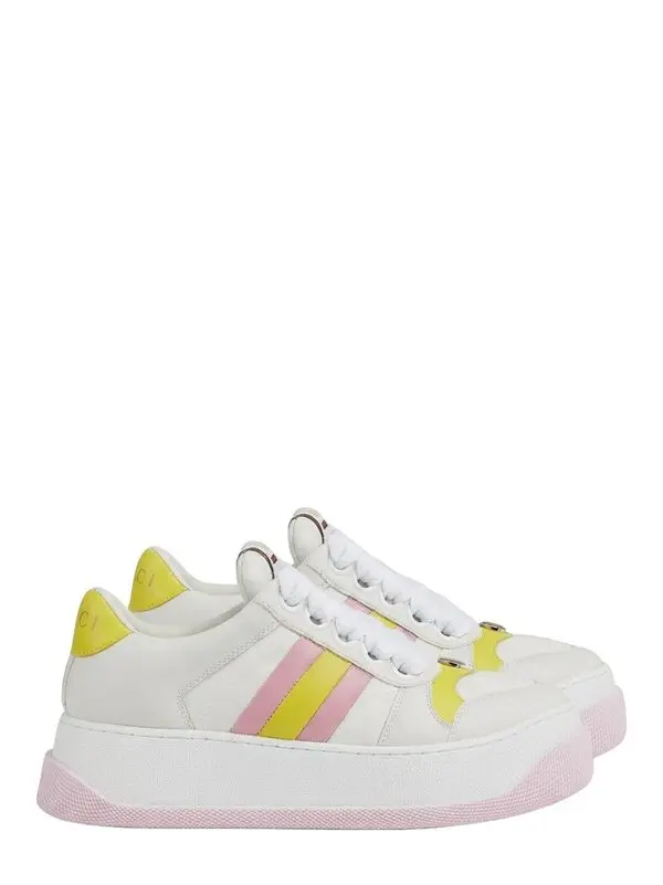 Gucci Screener Platform Sneakers - White
