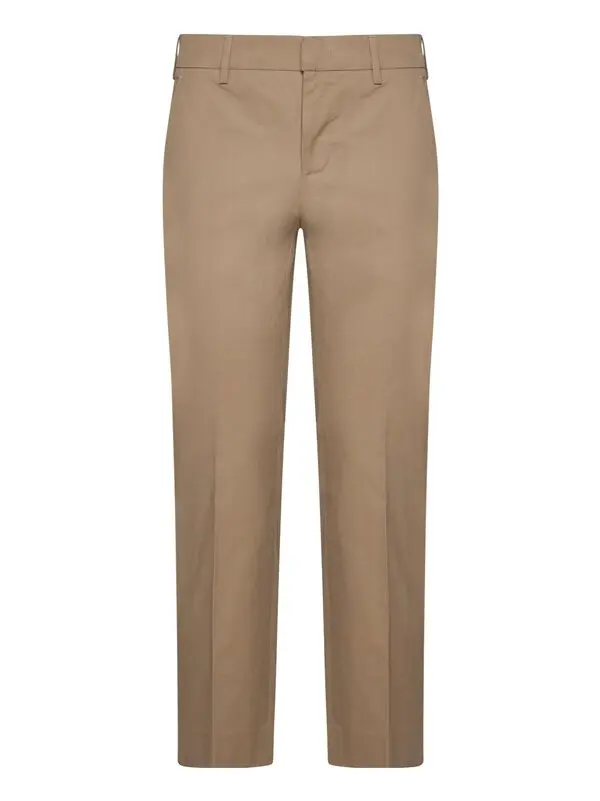 PT TORINO Stretch-cotton Straight-leg Trousers - Brown