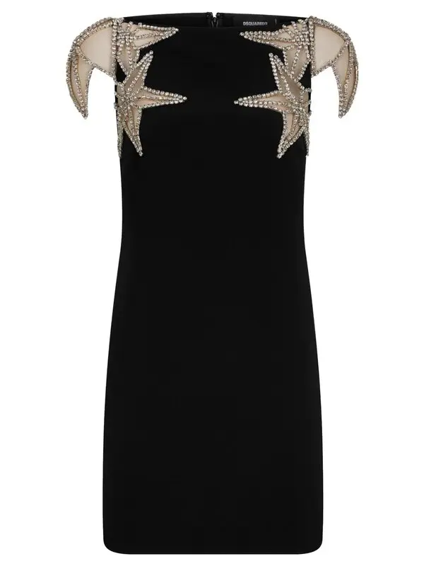 Dsquared2 Embellished Star Mini Dress - Black