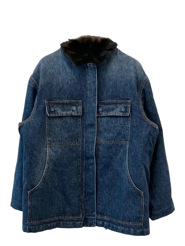 Magda Butrym Patch Pocket Denim Jacket - Blue