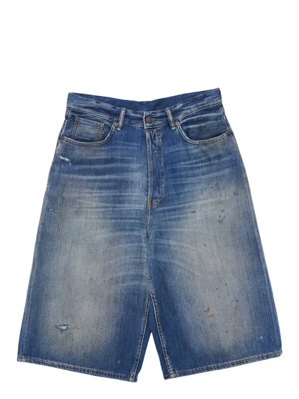 Acne Studios Denim Shorts With Belt Loops - Medium Blue