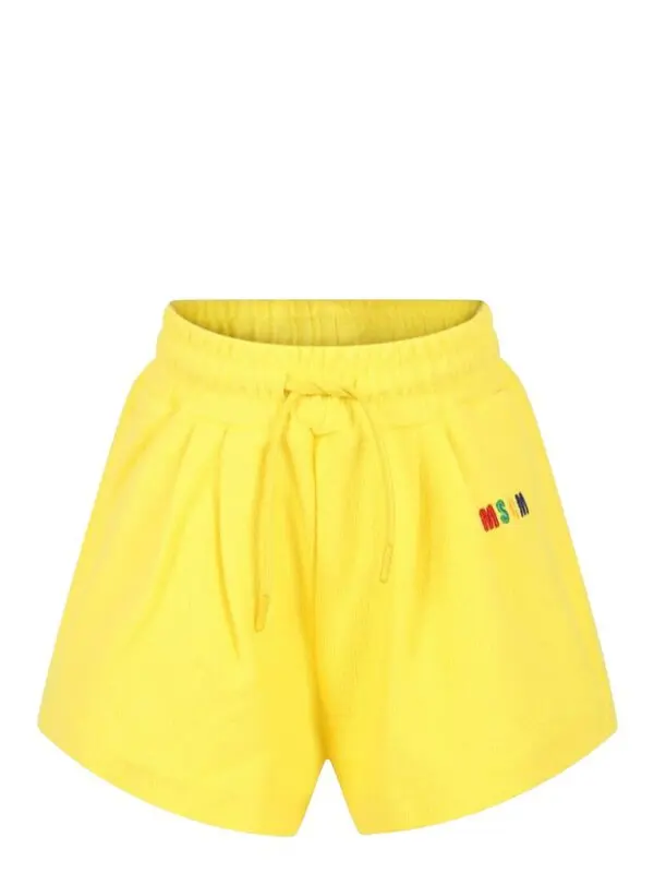 MSGM Logo Shorts - Yellow