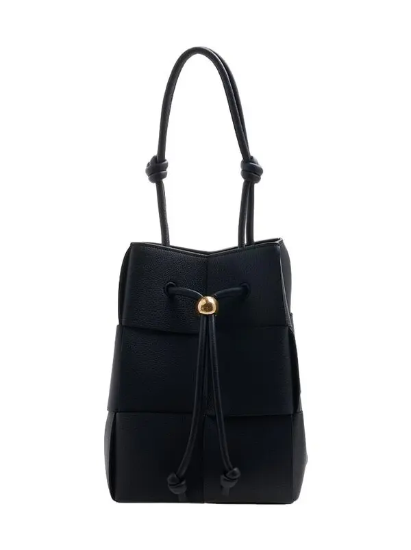 Bottega Veneta Logo Shoulder Bag - Black