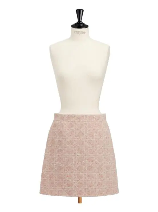 Dior Macro Cannage Mini Skirt - Nude