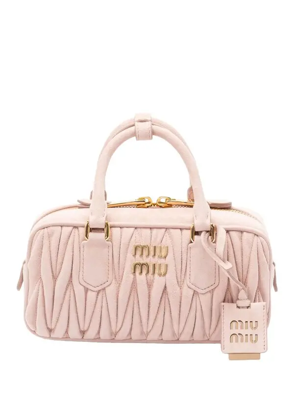 Miu Miu Matelassé Zipped Handbag - Nude