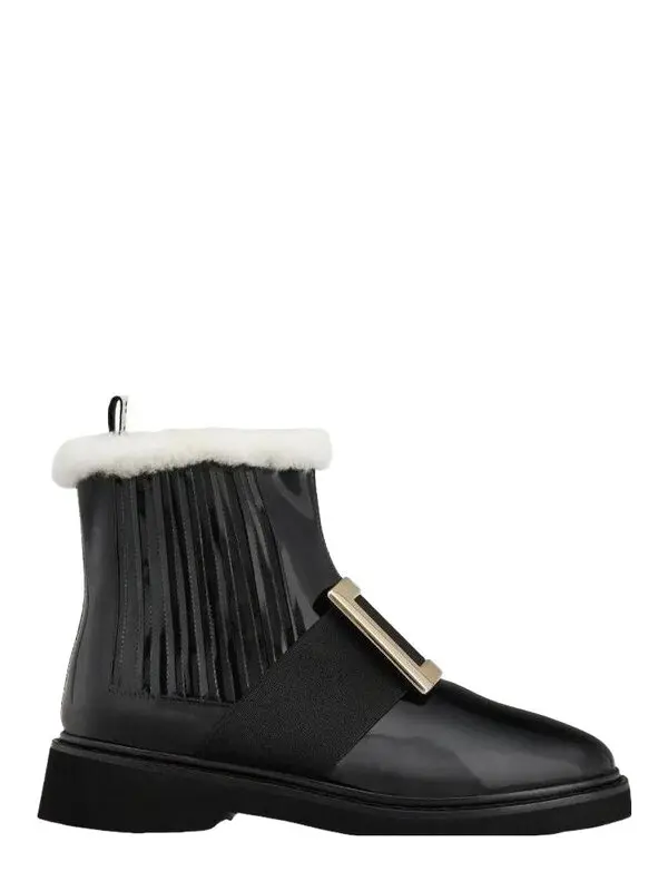 ROGER VIVIER Viv Rangers Metal Buckle Boots - Black