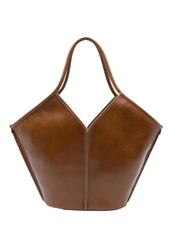Hereu Double Handle Handbag - Brown