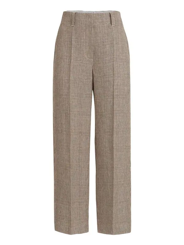 Brunello Cucinelli Checked Straight-leg Tailored Pants - Light Brown