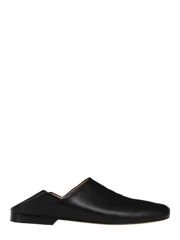 LEMAIRE Folding-heel Square-toe Slippers - Black