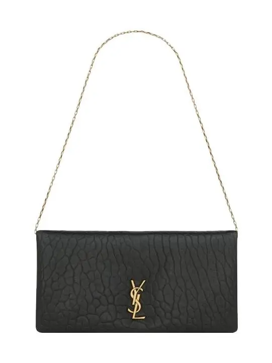 Saint Laurent Calypso Logo Plaque Mini Shoulder Bag - Black