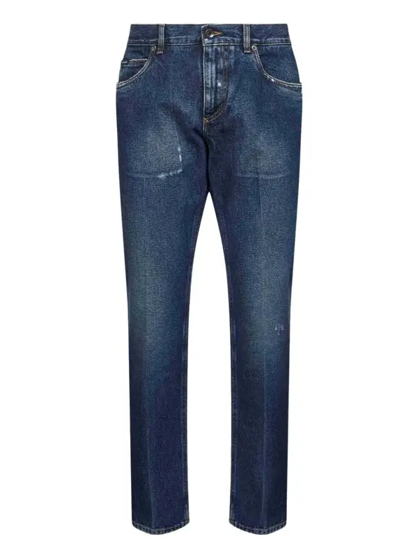 Dolce & Gabbana Logo Plaque Jeans - Blue