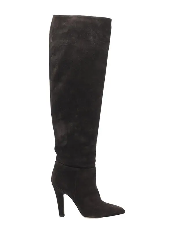 Paris Texas Elsa Over The Knee Pointed Toe Stiletto Boots - Black
