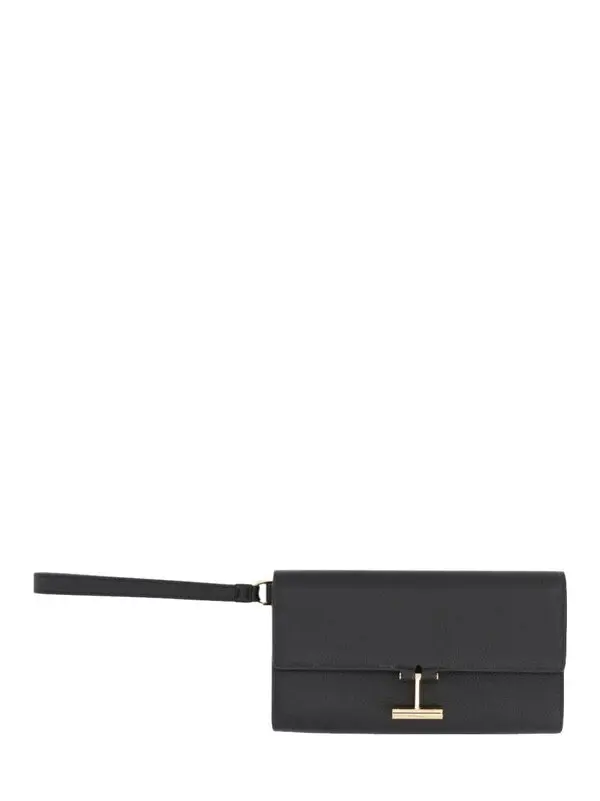 TOM FORD Hammered Leather Clutch - Black