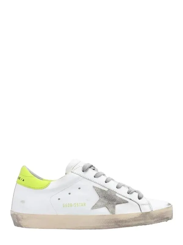 GOLDEN GOOSE Superstar Distressed Lace-up Trainers - White