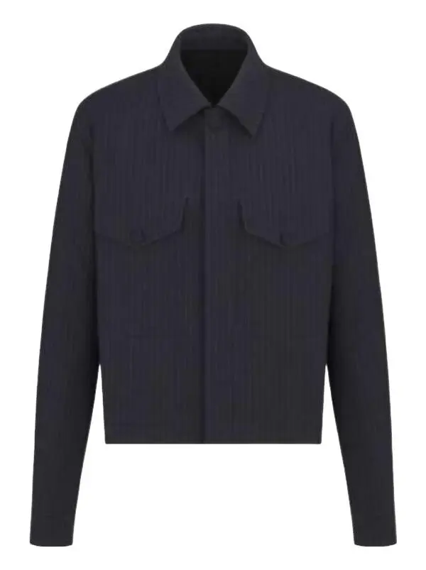 Dior Striped Wool Jacket - Black