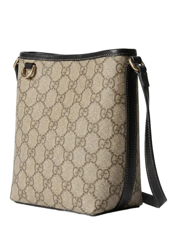 Gucci Gg Emblem Nano Bucket Bag - Beige And Dark Brown
