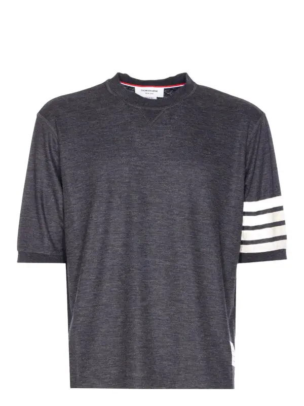 Thom Browne 4-bar Wool T-shirt - Black