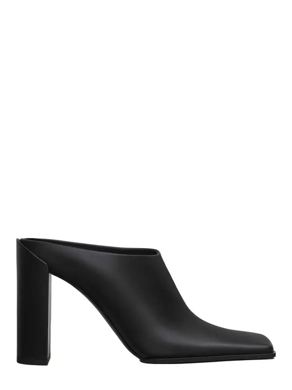 Alaïa Square Toe Block Heel Mules - Black