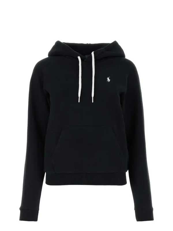 Polo Ralph Lauren Embroidered Logo Drawstring Hoodie - Black