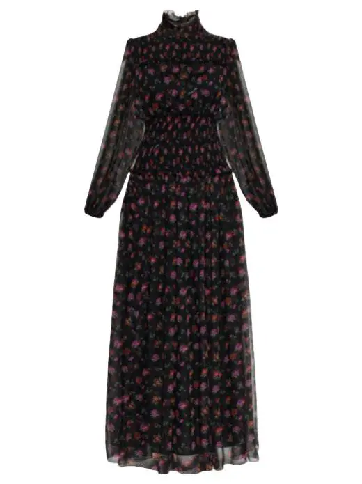 Dolce & Gabbana Floral Printed Midi Dress - Black