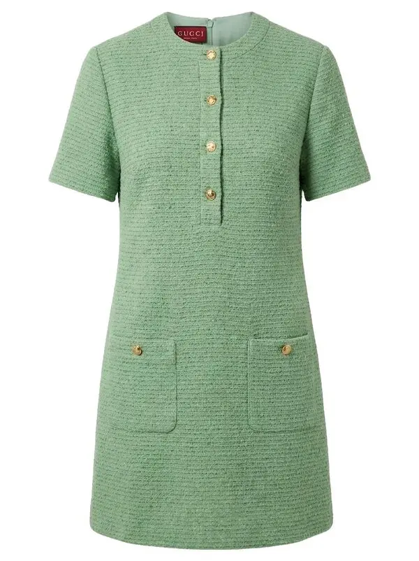 Gucci Cotton Bouclé Mini Dress - Green
