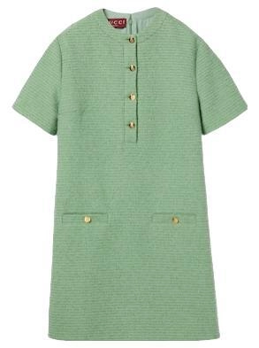 Gucci Cotton Bouclé Mini Dress - Green