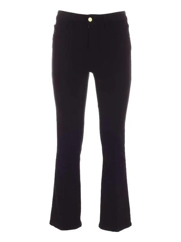 FRAME Slim-fit Flared Cropped Jeans - Black