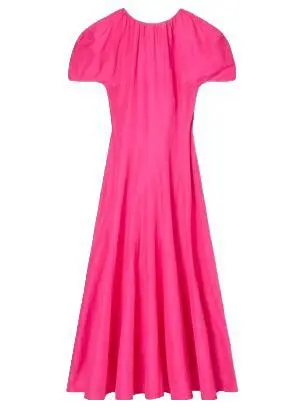 Tory Burch Balloon Sleeve Midi Dress - Pink