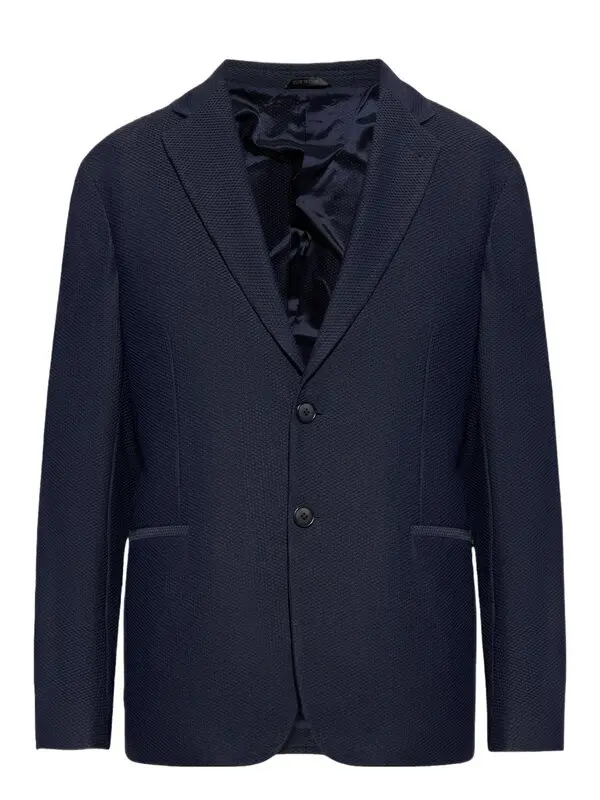 Giorgio Armani Single-breasted Straight Hem Blazer - Black
