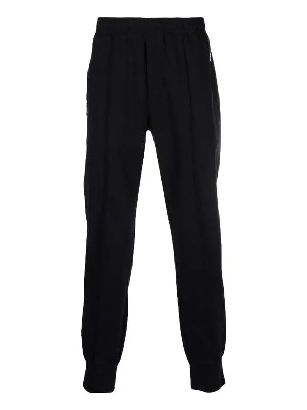 Emporio Armani Mid-rise Slim-fit Track Pants - Navy Blue
