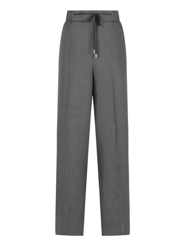 Peserico Drawstring Wide-leg Trousers - Black