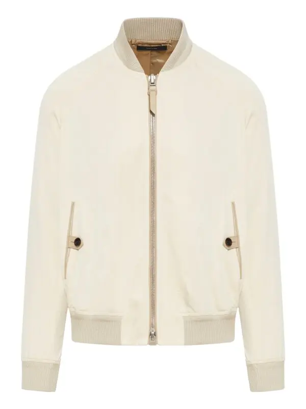 TOM FORD Gabardine Bomber Jacket - Bone