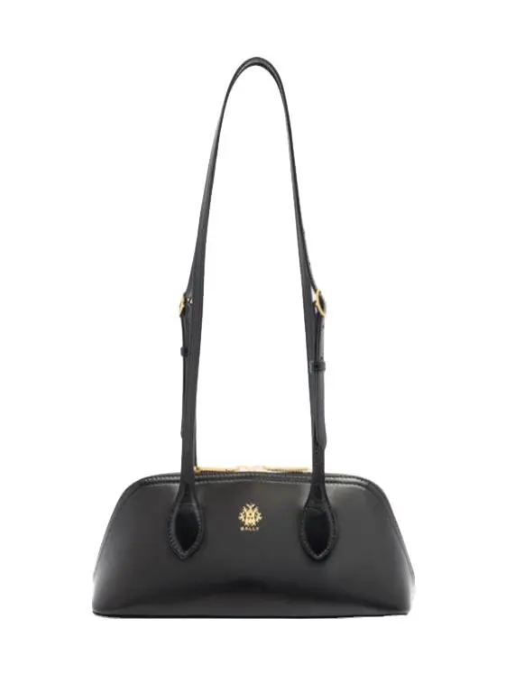 Bally Mini Praline Shoulder Bag With Logo Detail - Black