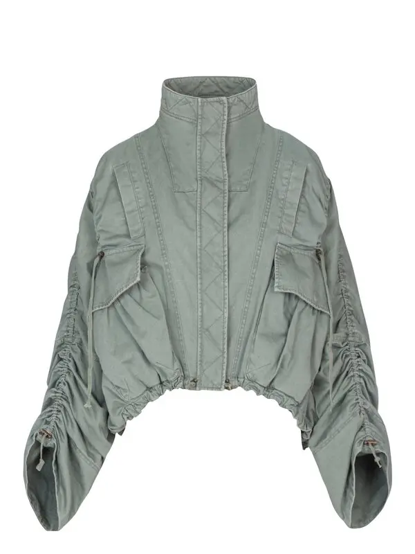 Balmain Gabardine Parka - Green