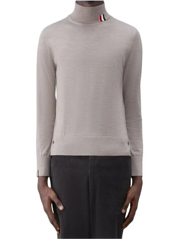 Thom Browne Jersey Striped Relaxed Turtleneck Jumper - Neutrals
