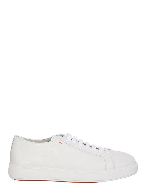 Santoni Round-toe Lace-up Sneakers - White