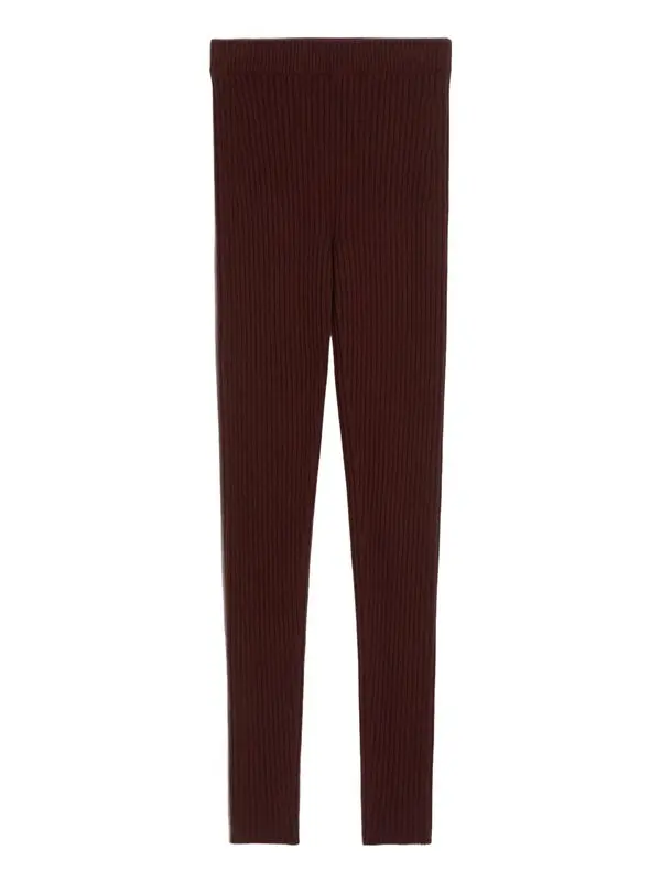 Max Mara Apogeo Ribbed Skinny Fit Trousers - Brown
