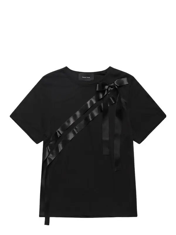 Simone Rocha Bow Detail Crewneck T-shirt - Black