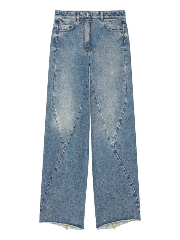 Givenchy Vintage Effect Wide-leg Jeans - Medium Blue